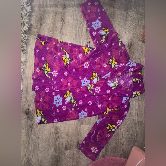 Disney | Pajamas | Disney Tinkerbell Purple Plush Robe Multi Colored ...